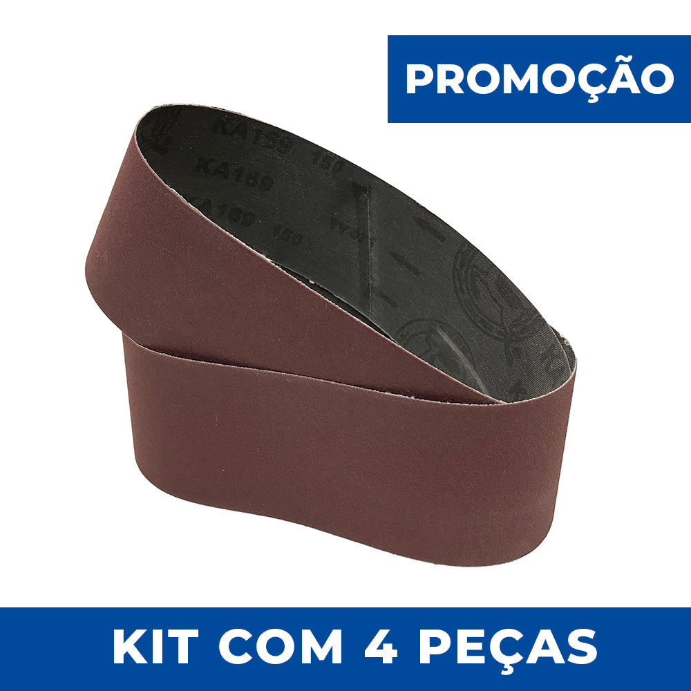 Lixa Cinta 457x75 - Óxido Alumínio KA169 - Kit com 4 peças - ESCOLHA O